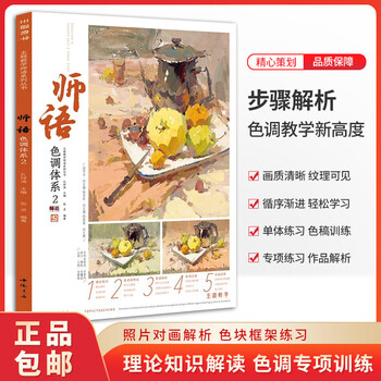 师语色调体系2 主题教学张灵色彩静物基础黑白稿单体组合色调色稿步骤对照临摹写生素材美术高考联考教材教程水粉书籍