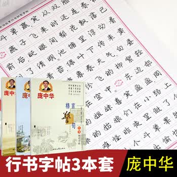 ！庞中华行书硬笔钢笔字帖3本 修身养性 书法中学生入门初学者 行书练字临摹帖 基础训练