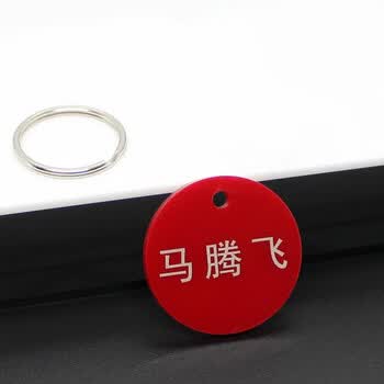 姓名牌10个挂牌带夹子学生晾衣服吊牌标签名字数字号码牌钥匙圈定制 双面圆形牌子加钥匙圈 10个