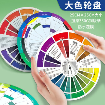 多功能12色轮卡色环配色卡色盘调色卡莫兰迪色卡色系纸24色相环色彩搭配原理与技巧服装颜色彩搭配色卡样本海报动漫广告包装油漆涂料美术颜料儿童识色环图三原色比例表平面广告设计师国际标准四色cmyk印刷色卡