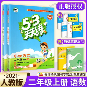 2022新】小学53五三天天练二年级 上册语文数学套装2本人教版 曲一线5.3同步练习册