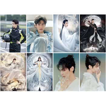 罗云熙海报2021全新高清周边润玉写真明信片卡贴墙贴壁纸挂画 B款(光滑面) 海报43X29cm 一套8张