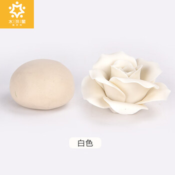 水流星陶艺彩泥12色陶艺泥彩色瓷泥高白泥雕塑泥陶艺教学用泥 白色(1KG\瓶) 颜色