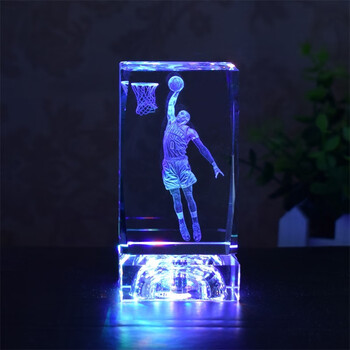 【免费刻字】NBA水晶篮球纪念用品摆件欧文库里科比詹姆斯玩偶手办diy生日礼物 维斯布鲁