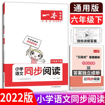 2022新版 一本小学语文同步阅读 六年级下册 人教版RJ 一本系列小学6年级下册语文同步阅读强化训练练习册教辅学习资料