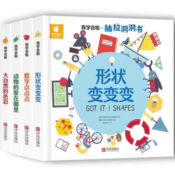 阳光宝贝 我学会啦（套装4册）幼儿启蒙早教抽拉洞洞书翻翻书推拉书