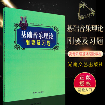 正版基础音乐理论刚要及习题 高考基本乐理初级入门练习题教材 湖南文艺出版社 高考乐理基础理论教材书