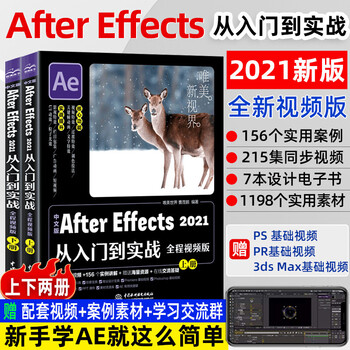 正版ae教程书籍 中文版After Effects 2021从入门到实战 adobe ae软件教程书从入门到精通视频剪辑影视后期短视频制作书零基础自学教材 中国水利水电出版社