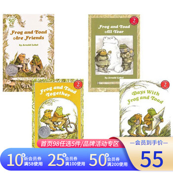 青蛙弗洛格和蟾蜍 英文原版绘本Frog and Toad Are Friends/Together/All Year 4册汪培珽第3三阶段I Can Read分级读物凯迪克奖