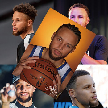 迈克尔乔丹麦迪欧 文库里海报8张篮球NBA球星周边写真宿舍墙贴纸 库里海报(8张随机)