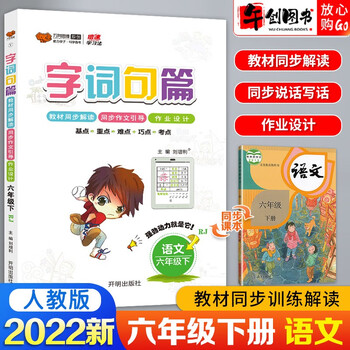 【自选】新版小学字词句篇一二三四五六年级上下册语文人教版教材解读同步训练字词句段篇章同步专项训练基础 六年级下册