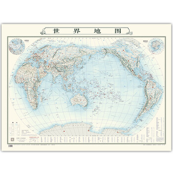 水墨版中国世界地图墙贴图1.1*0.8米家居地图泼墨山水画风格创意地图中式设计山水笔墨亦图彩印筒装双面覆膜防水地图贴图1087mm*812mm （水墨版）世界地图