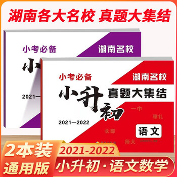 正版送运费险 2021-2022小考必备湖南名校小升初真题大集结 小升初语文+数学【送英语】