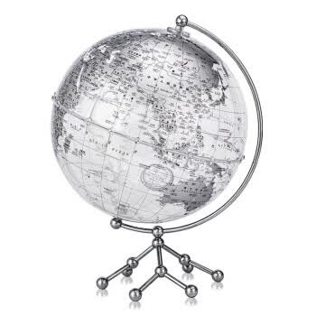 正品！《博目 25cm中英文银色政区透明地球仪 办公用品文具教具 创意礼品 办公书房装饰》 9787