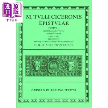 西塞罗书信集 卷2 英语希腊语双语 Epistulae Volume II Part 2 Ad Atticum英文原版 Cicero DR Shackleton Bailey