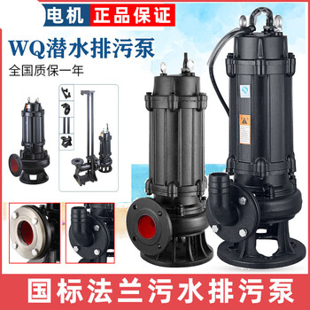 WQ排污泵潜污泵WQ15-30-3千瓦 工业无堵塞排污泵切割式潜污泵380V 50WQ15-22-2.2KW【图片 价格 品牌 报价】-京东