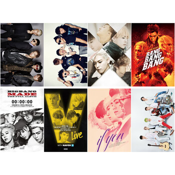 bigbang海报 2021全新权志龙崔胜贤太阳大成写真壁纸墙贴8张 A款 非海报产品