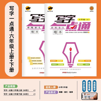 【年级可选】写字一点通一二三四五六七八年级上下册教材同步部编版语文同步生字小学生语文课本拼音描红回田米格生字词语词组临摹楷书 人教版 六年级套装（上册+下册）