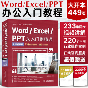 Word/Excel/PPT从入门到精通（微课视频版）2019excel表格制作教程书电脑自学教材书