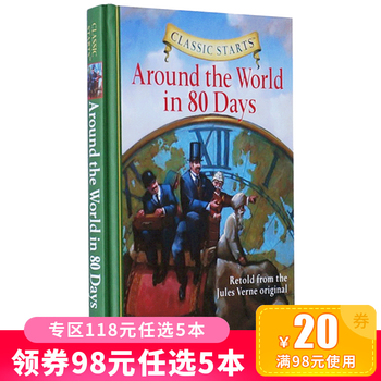 英文原版精装小说 Classic Starts系列 Around the World in 80 Days 环游世界八十天 英文原版儿童小说 世界经典名著 精装版