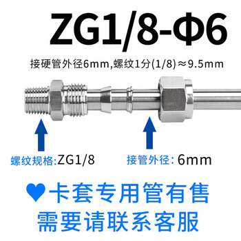 鹿色304/316不锈钢卡套接头直通终端NPT外螺纹单双卡套式气源仪表铜管 ZG1/8-Φ6MM【图片 价格 品牌 报价】-京东