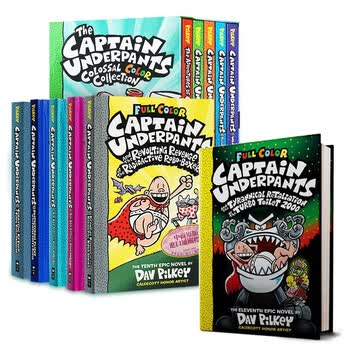 我的校长是超人11册精装套装 英文原版 内裤超人队长 Captain Underpants 全彩儿童漫画