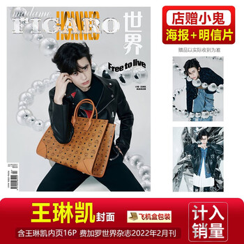  费加罗 王琳凯封面+店赠小鬼海报+明信片+飞机盒包装 费加罗世界杂志 2022年2月刊 小鬼王琳凯封面+内页 二月期刊号 费加罗世界2022年2月 王琳凯封面