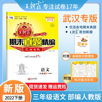 2022新版下册王朝霞小学试卷三年级语文数学英语人教版剑桥版期中期末测评卷期末真题精编大武汉专版中小学教辅 三年级语文（部编人教版）