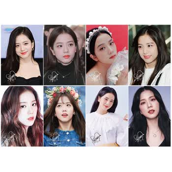 金智秀海报 全新写真JISOO周边墙贴墙纸壁纸高清挂画一套8张 C款 海报43X29cm 一套8张