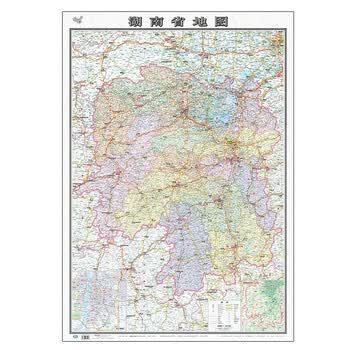 2022年 湖南省地图 1.06米*0.78米 双面覆膜防水无折痕