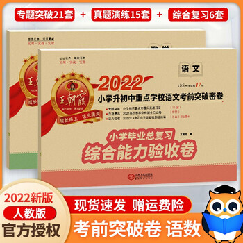 科目自选】2022新版王朝霞小学小升初初中重点学校考前突破密卷 语文数学英语小学毕业总复习专题检测复习卷 语数 小升初考前突破密卷