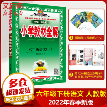 【科目自选】2022春新版 薛金星小学教材全解六年级下册教材同步解读 六年级下册语文 人教版 教材全解【定价47.8