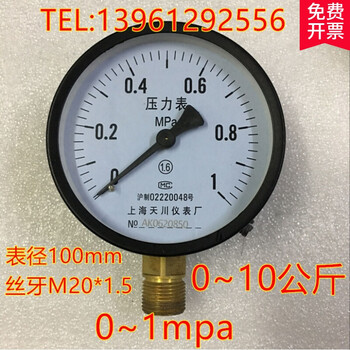 上川仪表厂Y100水压表 气压表气泵压力表压力表y-100 0-1MPA【图片 价格 品牌 报价】-京东
