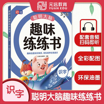 聪明大脑趣味练练书 识字 3-6岁 幼小衔接识字 入学必备 启蒙早教 趣味识字 全彩配图 轻松认知