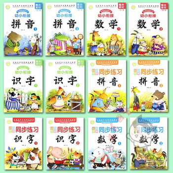 12册】博浩文化红樱桃学前练习幼小衔接整合教材拼音识字数学及练习 幼小衔接一日一练幼小衔接入学准