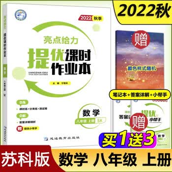 现货包邮 2022秋亮点给力提优课时作业本八年级上册 初二上册数学江苏版八年级上中学教辅课本同步全解复习题库辅导试卷教辅练习册