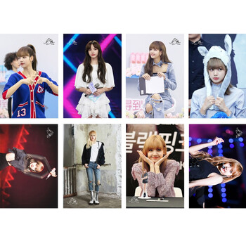 blackpink朴彩英LISA时代少年团周边签名海报8张高清挂画墙贴 lisa海报(8张照片随机)