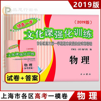 2019年版上海市高三领先一步文化课强化训练一模卷语文数学英语物理化学政治历史生命科学试卷+答案各区沪教版高考复习资料辅导考试卷期末质量抽查精编测试模拟 2019高三文化课一模物理试卷+答案2本