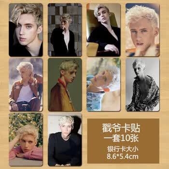 戳爷海报 2021全新Troye Sivan特洛伊希文明信片高清墙贴周边挂画 卡贴(巫) 海报43X29cm 一套8张