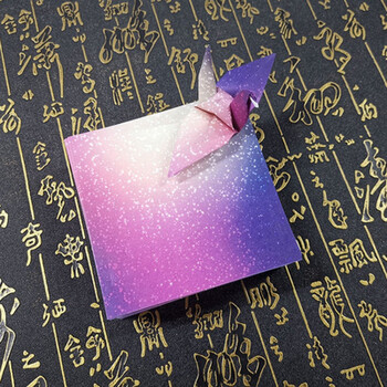 千纸鹤折纸小号正方形星空儿童用十二星座樱花彩色手工叠卡纸礼物 星海紫折纸约400张