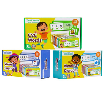 英文原版 自然拼读指读卡3盒共378张,Phonics Word Match单词卡片游戏早教