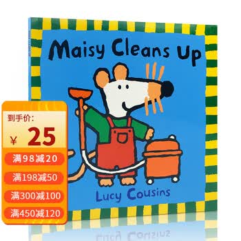 英文原版 Maisy Cleans Up 小鼠波波系列:波波做大扫除