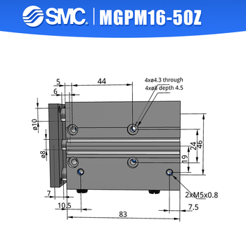 SMC 三轴气缸CDQ2B系列缸径32-40系列 MGPM16-50Z【图片 价格 品牌 报价】-京东