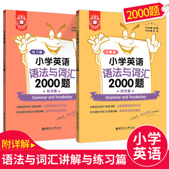 全2册 金英语系列 小学英语语法与词汇2000题 讲解篇+练习篇 1-6年级适用