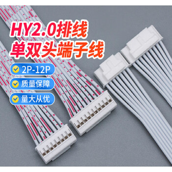 定制HY2.0mm端子线 2p-12p带锁扣连接线 间距2.0排线 双头红白排 7P 300mm 单头尾部沾锡【图片 价格 品牌 报价】-京东