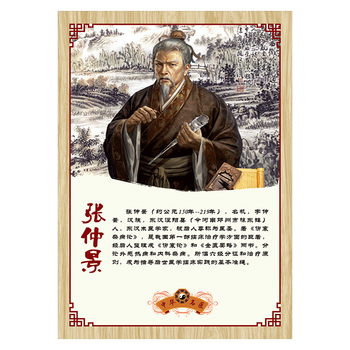 中医文化宣传画海报古代中华十大名医名师相肖像头像画像挂图墙贴画覆膜贴纸WSA WSA59-02 张仲景 100*70厘米 覆膜防水PP贴纸