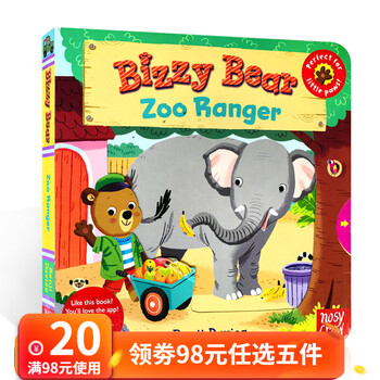 英文原版 Bizzy Bear: Zoo Ranger 小熊很忙 动物园 机关玩具童书