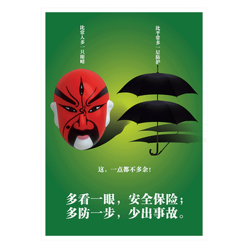 2022年安全生产月宣传画海报挂图展板企业文化安全文化宣传栏墙贴画NAH NAH03 多看一眼 40*30厘米 覆膜防水PP贴纸