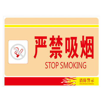 定制消防安全标志牌警示标识牌消火栓水泵接合器提示牌标示牌TEP75 TEP75-27 严禁吸烟 40*30厘米 覆膜防水PP贴纸