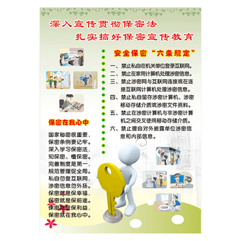 安全保密教育宣传挂图宣传画军队部队保密守则宣传栏墙贴画防水贴纸NAH NAH39 深入宣传贯彻保密法 40*30厘米 覆膜防水PP贴纸